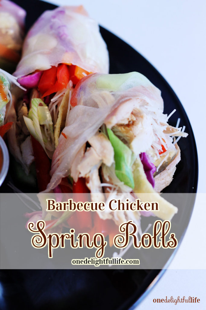 Barbecue Chicken Spring Rolls - One Delightful Life