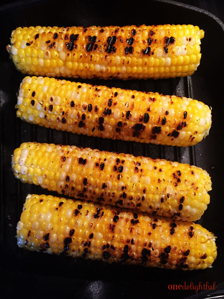 Indoor Grilled Corn with White Cheddar Stuffed Sliders - One Delightful ...