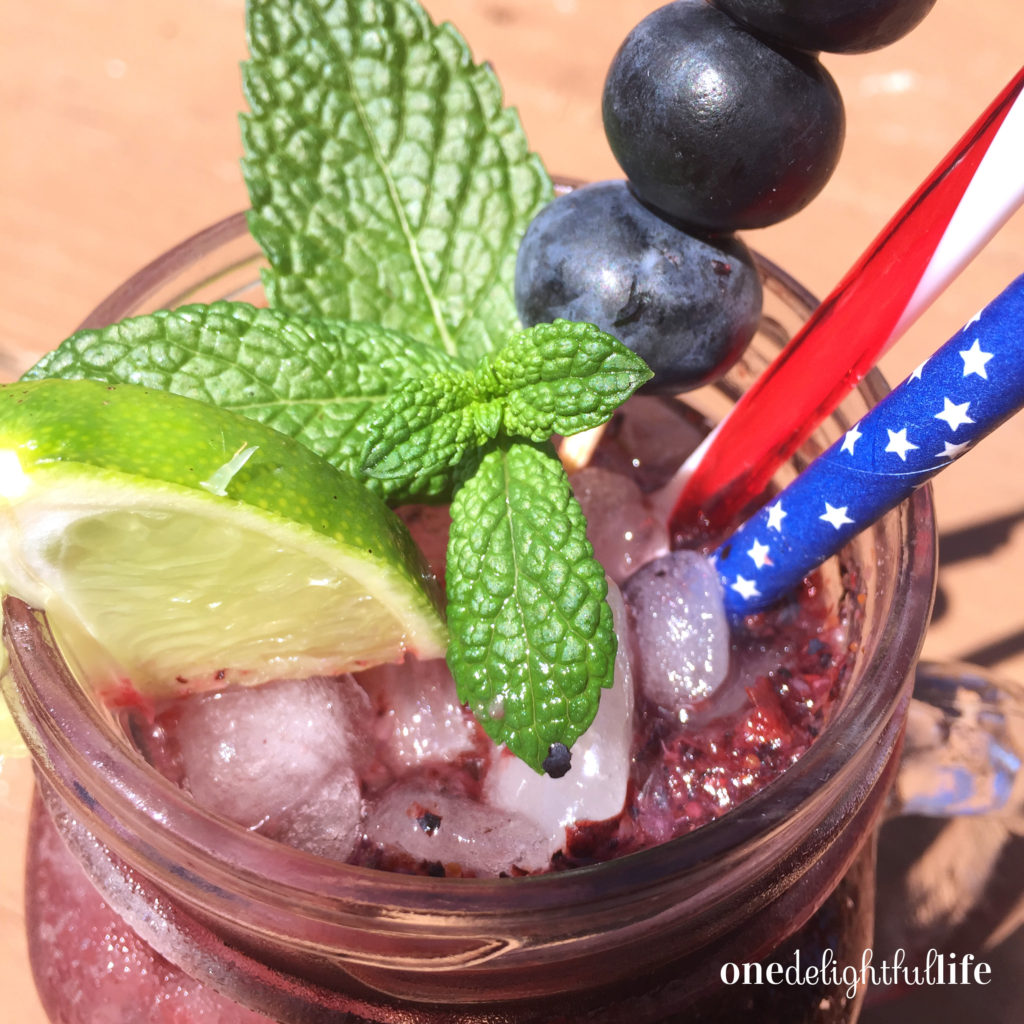 Berry Rum Smash with Lime Cocktail - One Delightful Life