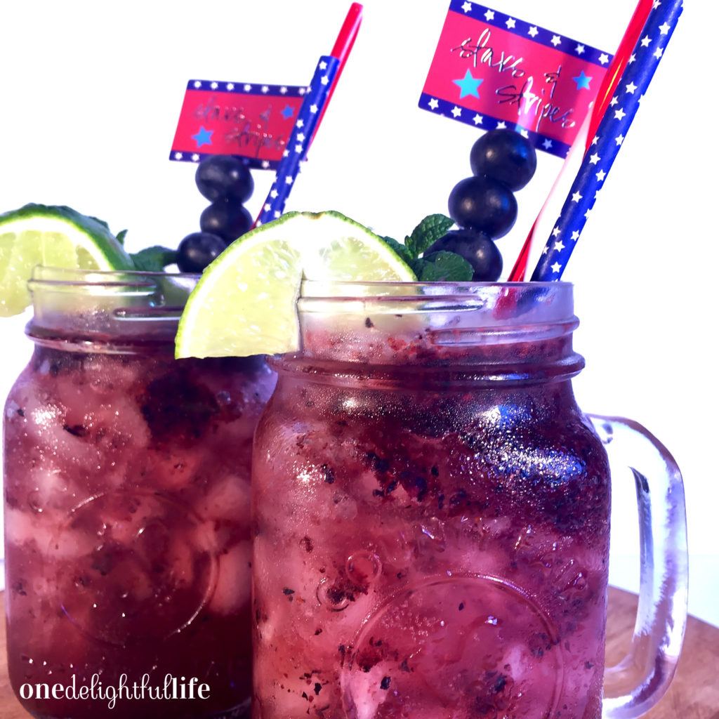 Berry Rum Smash with Lime Cocktail - One Delightful Life