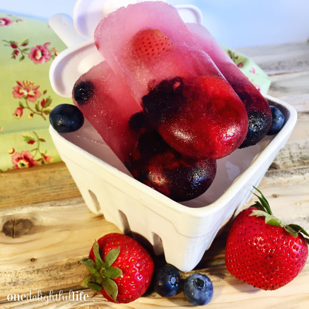 Mixed Berry Popsicles with Coconut Water - One Delightful Life