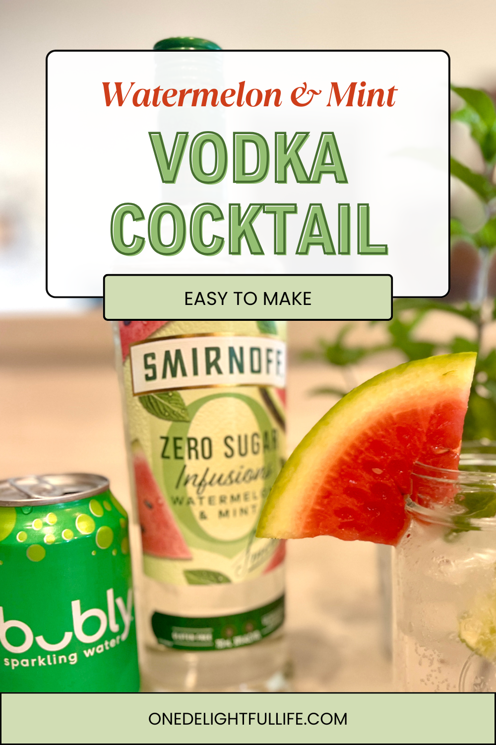 Watermelon Mint Vodka Splash - One Delightful Life
